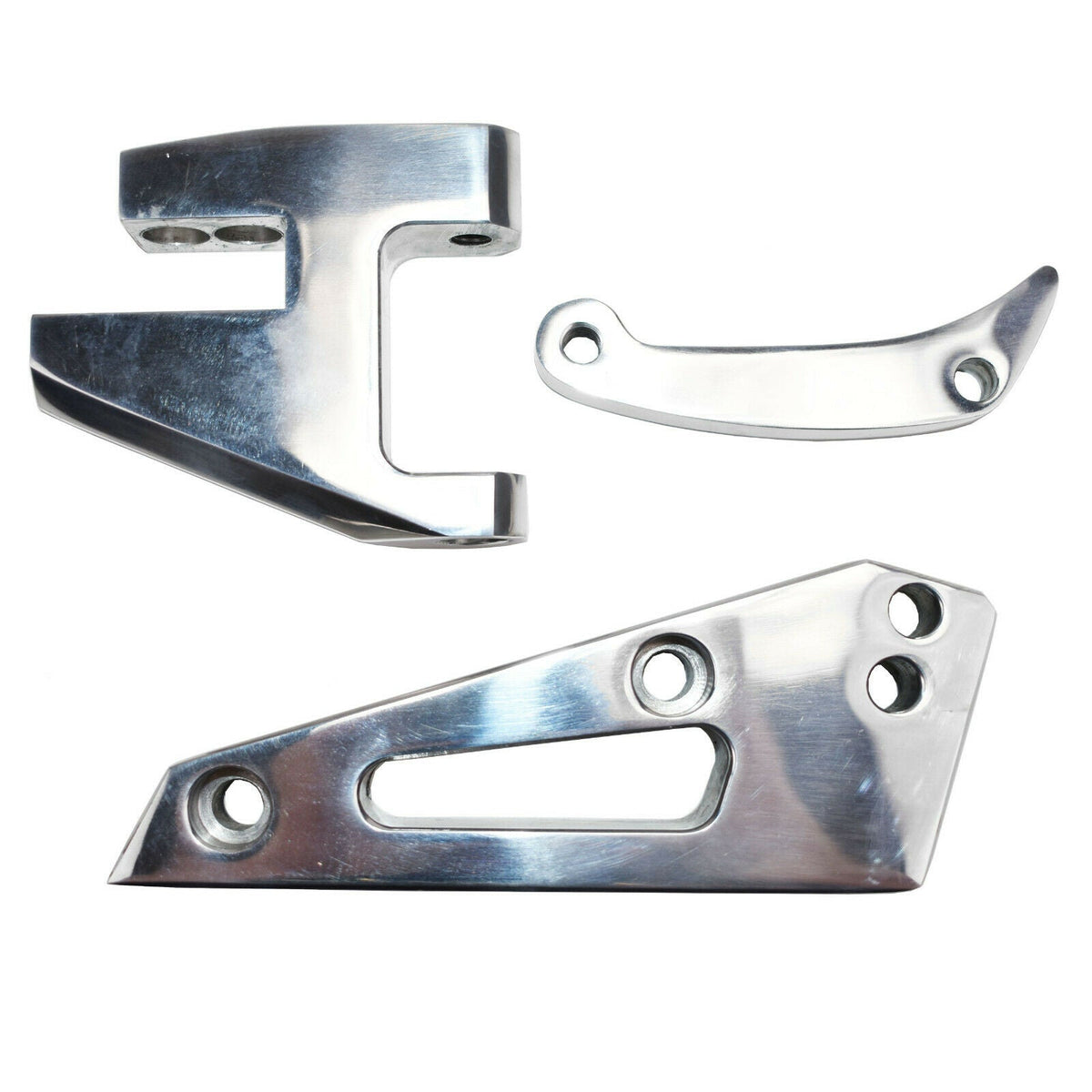 SBC Alternator Bracket, Billet Aluminum SWP Polished Cylinder Head Mou ...