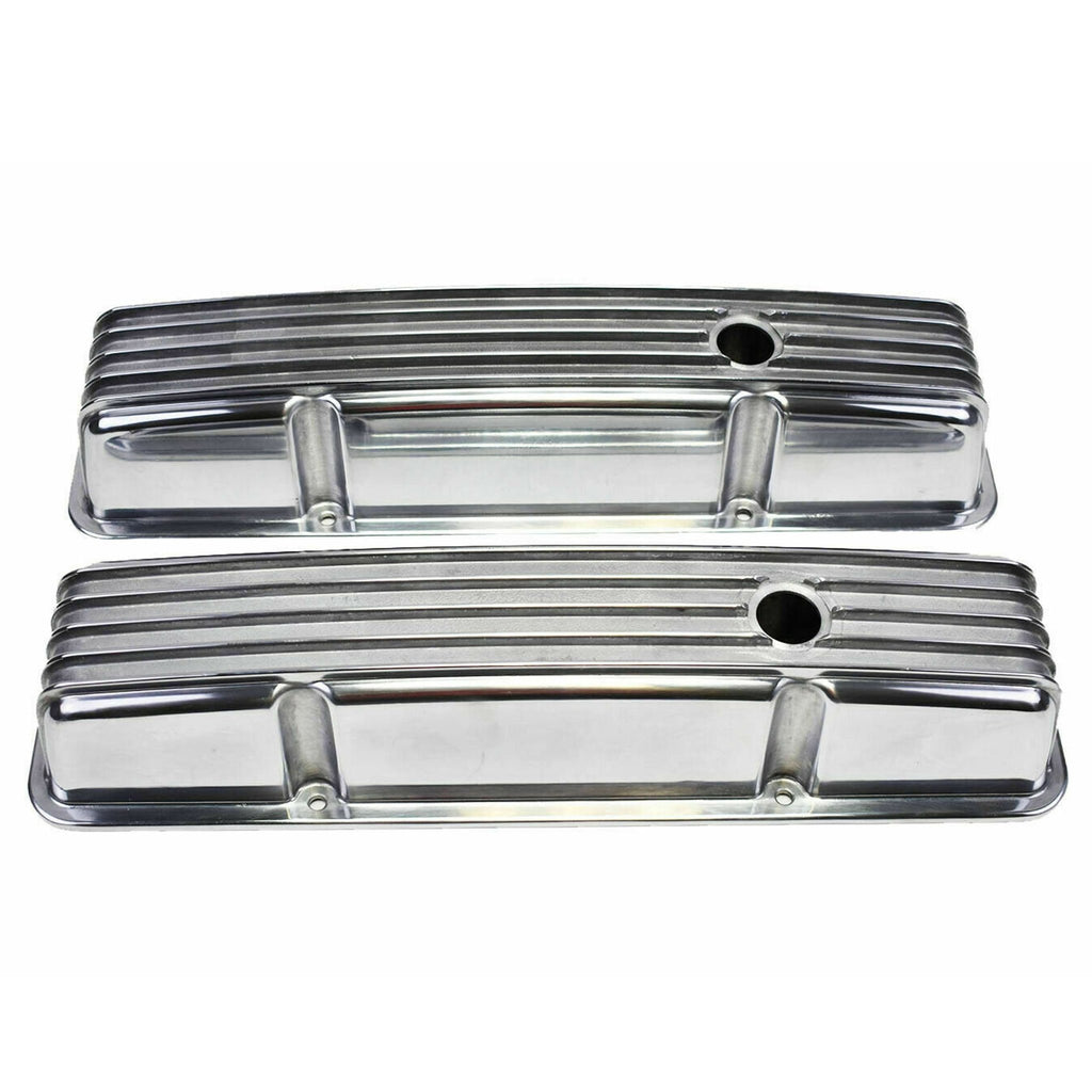 350 Chevy Valve Covers Tall Polished Finned Aluminum Valve Covers For ...